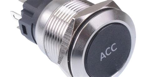 Accessory Red LED Latching 19mm Vandal Push Button Switch SPDT 12V