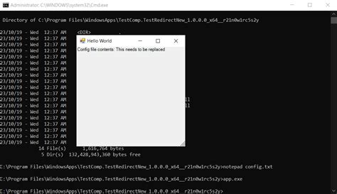 the fastest way to run cmd inside msix and app v containers