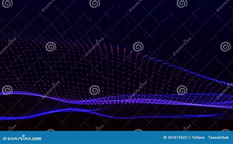 Dynamic Wave Of Glowing Particles Data Flow Information Concept Of Digital Communication Big