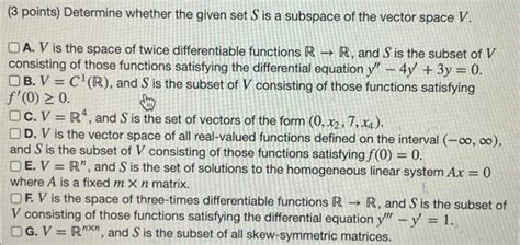 solved 3 points determine whether the given set s is a