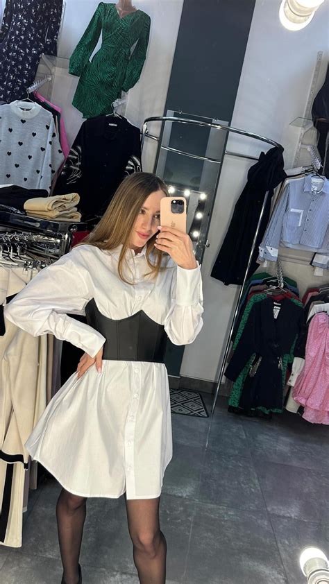 Soho Жіночий одяг Калуш Котонова сорочка та корсет під груди із еко шкіри Сорочка цупка не