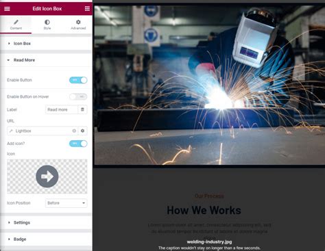 Icon Box Lightbox Caption Make It Stay On Relementor