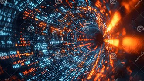 Artistic Visualization Of Data Encryption Process Stock Illustration