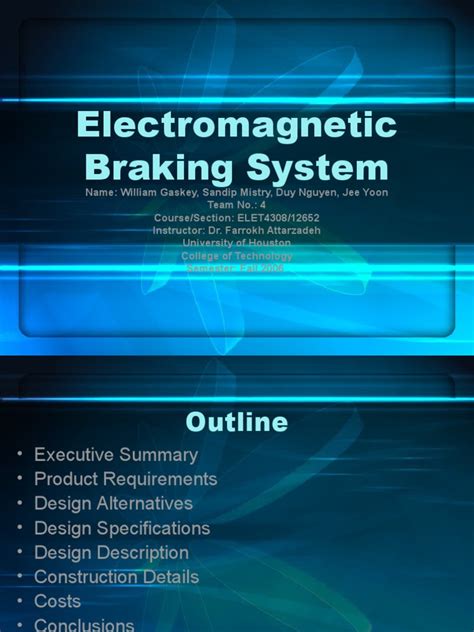 Electromagnetic Braking System Pdf Power Supply Brake