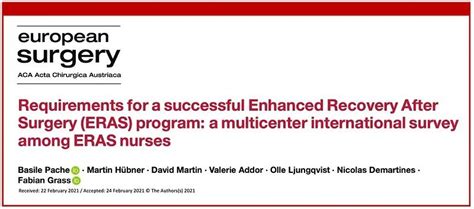 Eras® A Success From The Nurses Perspective Encare