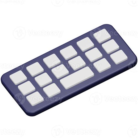 Writing Keyboard 3d Rendering Isometric Icon 13797406 Png