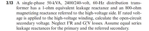 Solved 318 Using The Transformer Ratings As Base