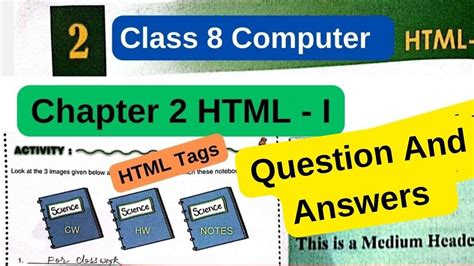 Computer Class 8 Chapter 2 Html I Question And Answers Class 8 Chapter 2 Question Answer