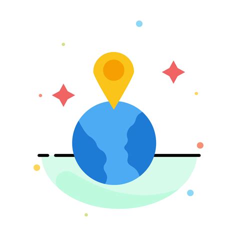 World Map Location Abstract Flat Color Icon Template 14335832 Vector