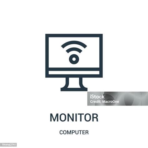 컴퓨터 컬렉션에서 아이콘 벡터를 모니터링 합니다 얇은 라인 모니터 개요 아이콘 벡터 일러스트 레이 션입니다 0명에 대한 스톡 벡터 아트 및 기타 이미지 Istock