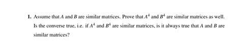 Solved Assume That A And B Are Similar Matrices Prove Chegg Com