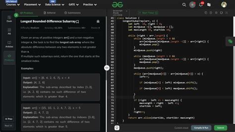Slidingwindow Deque Boundeddifference Longestsubarray Geeksforgeeks Naresh Baleboina