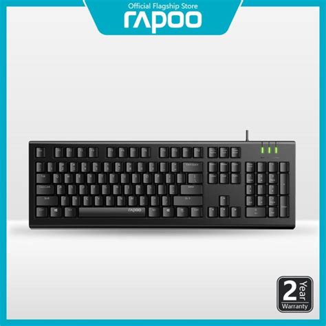 Rapoo Nk1800 Wired Keyboard Laser Carved Keycap Spill Resistant Design Plug And Play Bd