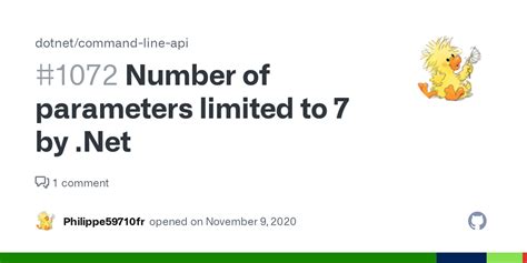 Number Of Parameters Limited To 7 By Net · Issue 1072 · Dotnet