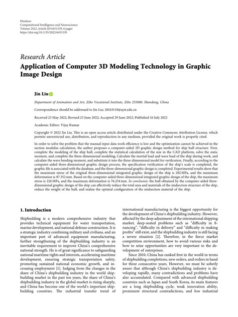 PDF Application Of Computer D Modeling Technology In Graphic Image Design