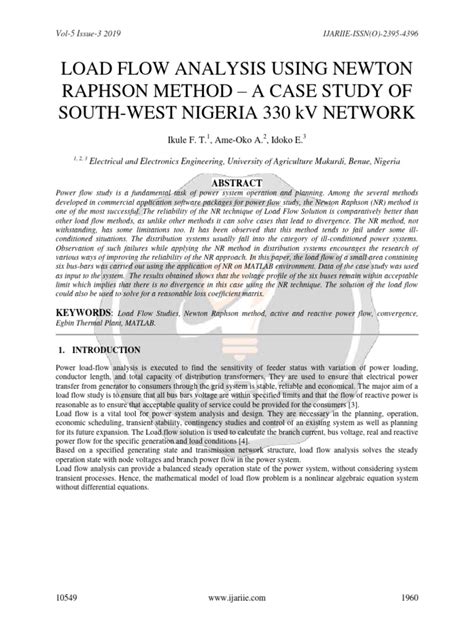 Load Flow Analysis Using Newton Raphson Method A Case Study Of South