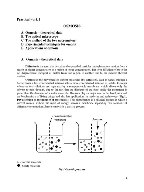 Practical Work 1 Pdf Osmosis Cell Membrane