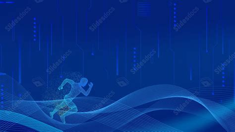 The Intersection Of Technology And Science With Blue Technological