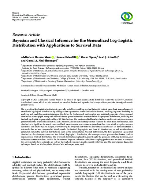 Pdf Bayesian And Classical Inference For The Generalized Log Logistic Distribution With