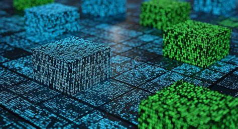 Abstract Digital Cubes Represent Data Blocks In A Modern Technology