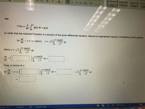 solved use f x d dx integral x a f t dt g x to