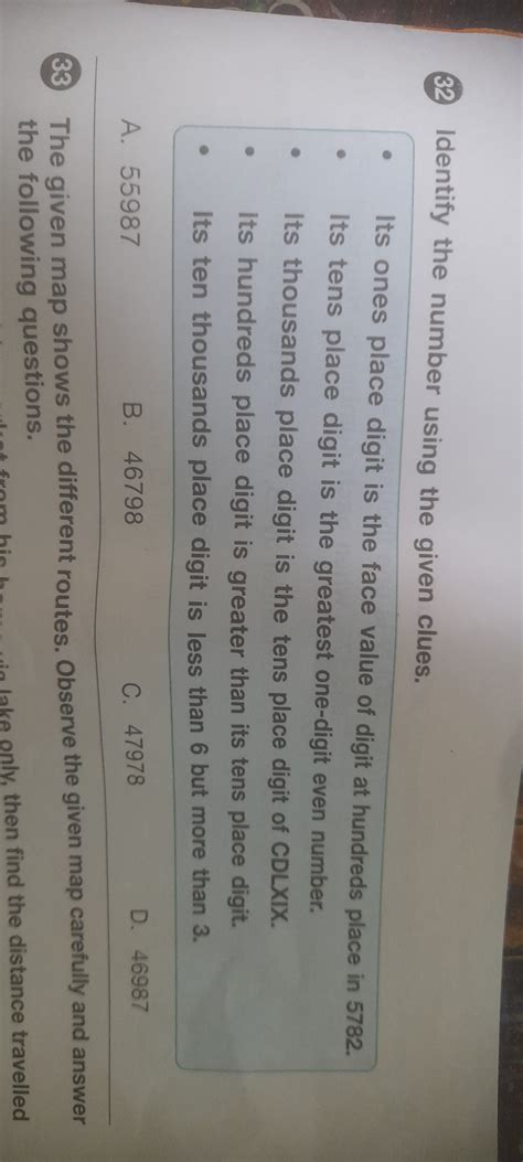 32 Identify The Number Using The Given Cluesits Ones Place Digit Is T