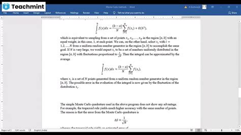 Monte Carlo Method Evaluation Of Integrals Youtube