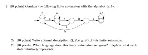 Solved 20 Points Consider The Following Finite Automaton