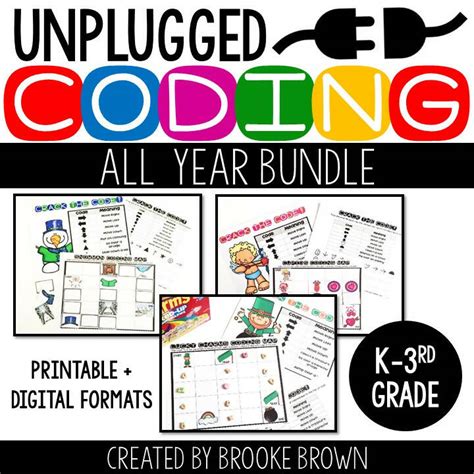 Unplugged Coding For The Entire Year Bundle Printable Classroom Reso