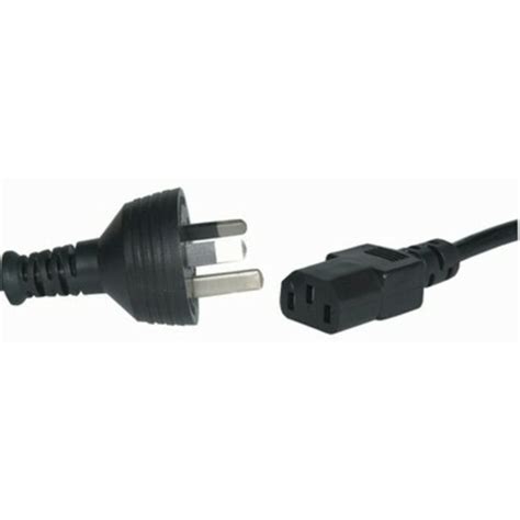 2m 3 Pin Black Iec C13 Power Cable Plexus Computing
