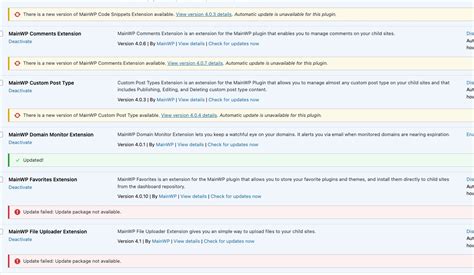 Unable To Update All Extensions Support Mainwp Community