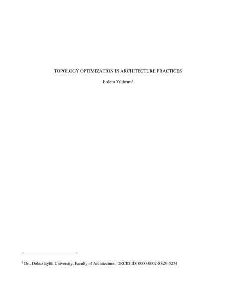 Pdf Topology Optimization In Architecture Practices