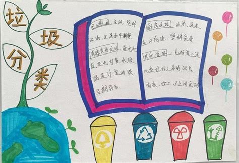 巴蜀渝东中学11月垃圾分类手抄报比赛作品展 一年级垃圾分类手抄报第一名又漂亮又好看