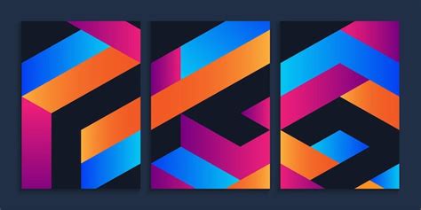 Premium Vector Geometric Cover Design With Gradient Rectangular Shapes Premium Vector Geometric Cover Design With Gradient Rectangular Shapes