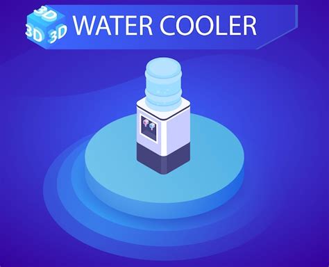 워터 쿨러 아이소메트릭 디자인 아이콘 벡터 웹 일러스트 3d 다채로운 개념 프리미엄 벡터
