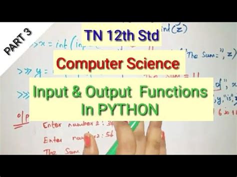 Th Std Computer Science Input And Output Functions In PYTHON TN New Syllabus Shyni Pradeep