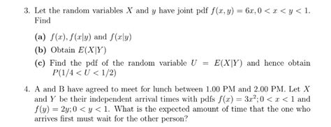 solved 3 let the random variables x and y have joint pdf