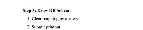 Solved Step 3 Draw Db Schema 1 Clear Mapping By Arrows 2