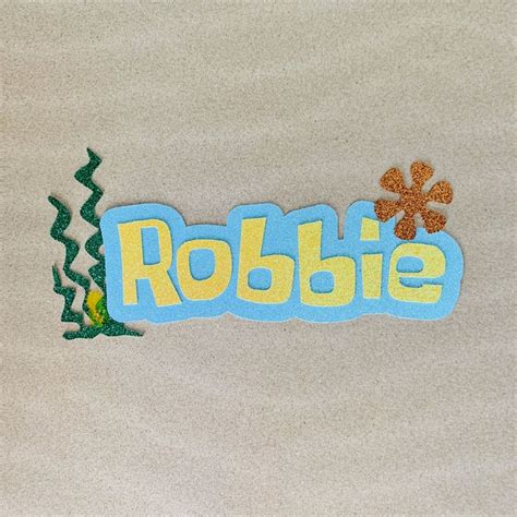 Personalized Spongebob Ocean Inspired Name Glitter Die Cut Party