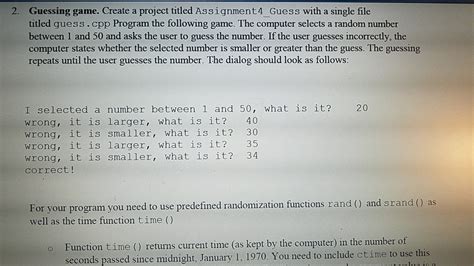 Solved Guessing Game Create A Project Titled Chegg