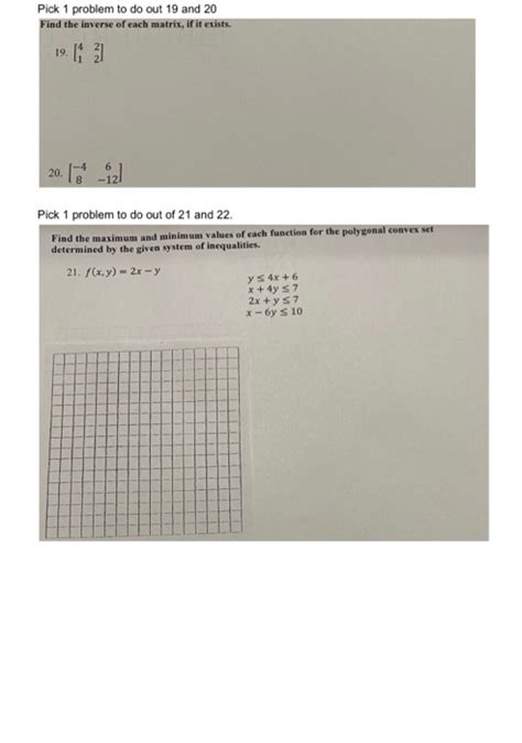 solved pick 1 problem out of 1 and 2 solve cach system of