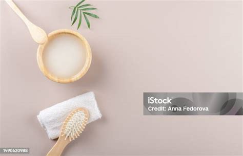 베이지색 배경에 재료와 뷰티 키트가 있는 수제 화장품 쌀물 평면도 복사 공간 홈 스파 플랫 레이 건강한 생활방식에 대한 스톡 사진 및 기타 이미지 Istock