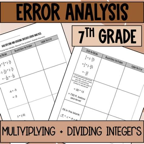 Multiplying And Dividing Integers Error Analysis For Middle School Math