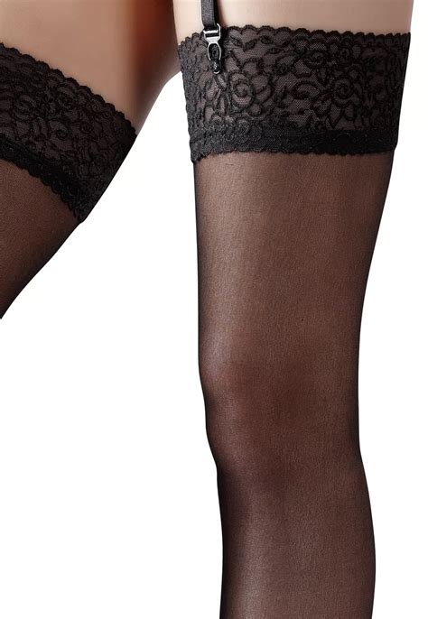 Black Lace Garter Stockings Cottelli
