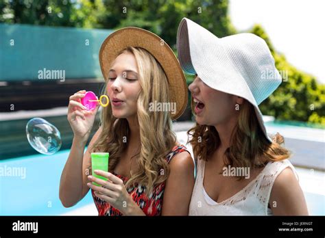 Beautiful Blowing Bubble Wand Stock Photo Alamy
