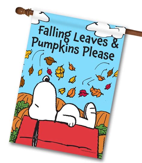 Buy Peanuts® Falling Leaves And Pumpkins Please Snoopy House Flag