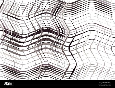 Grid Mesh Of Wavy Undulating Waving Billowy Lines Abstract Black And White Grayscale
