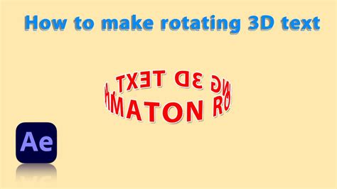 How To Make Rotating 3d Text Animation In After Effects Youtube