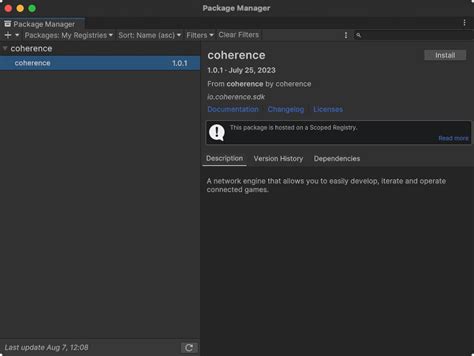 unity multiplayer networking install sdk coherence