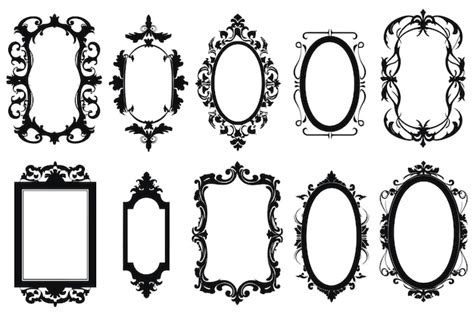 화려한 프레임 및 테두리 디자인 요소 벡터 프리미엄 벡터
